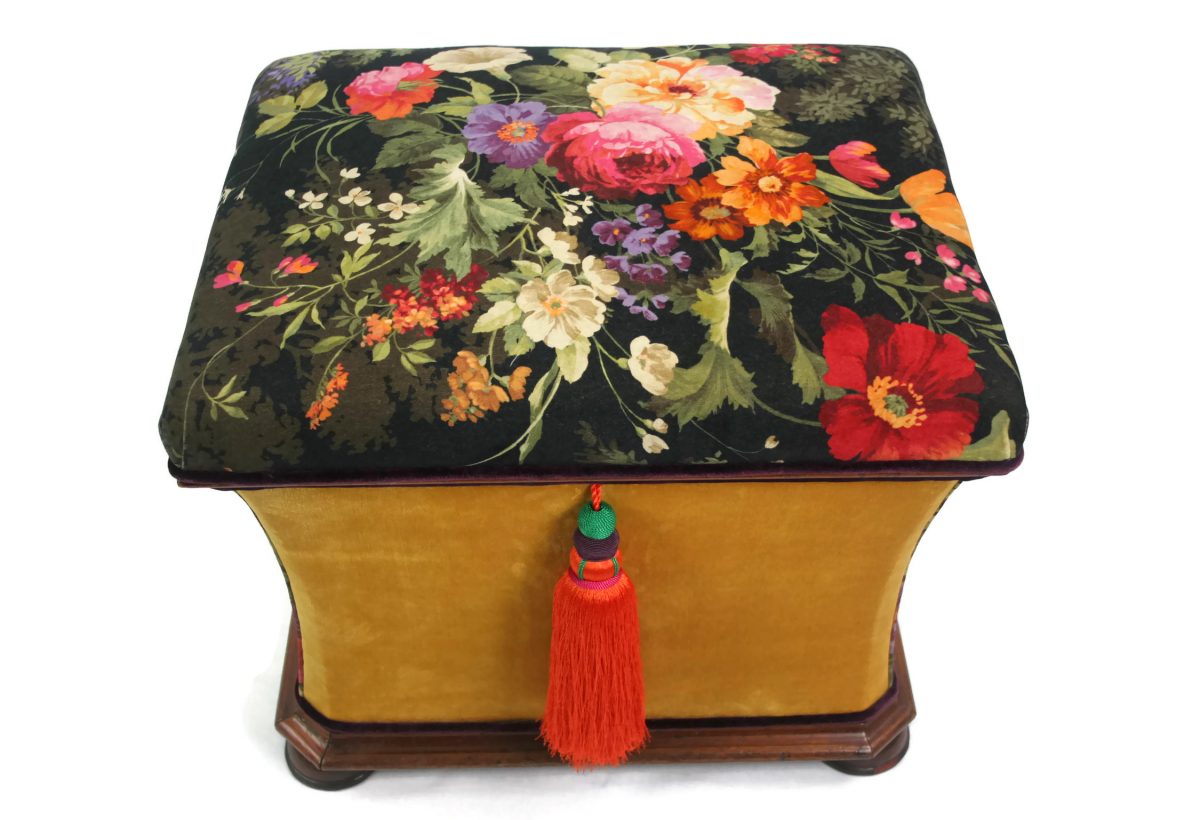 Victorian Hexagonal Mahogany Ottoman Box - SOLD - Antique Chairs ...