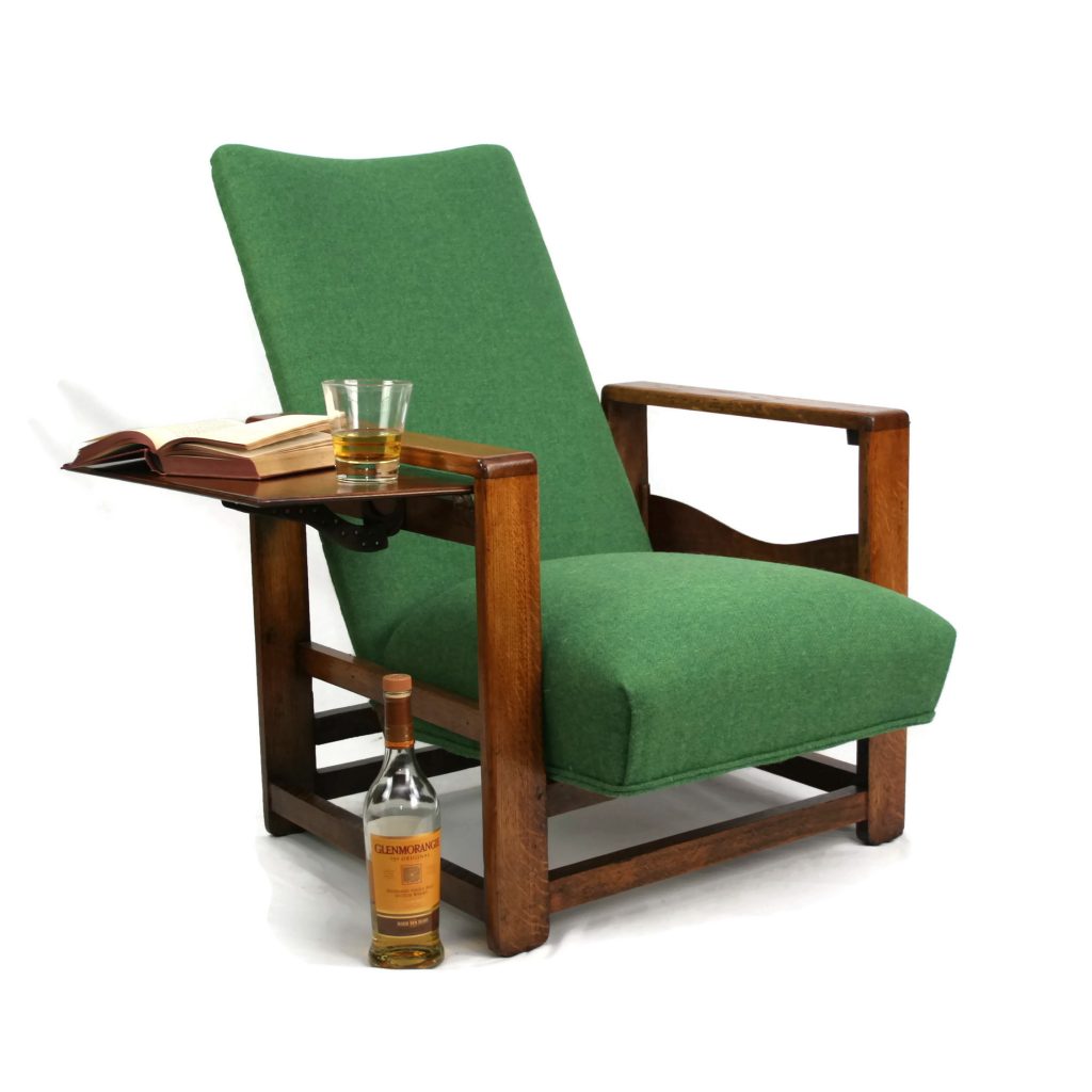 Art Deco Reclining Library Chair - SOLD - Antique Chairs, Restoration ...